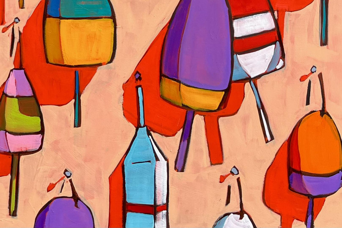 Buoys by James Mattison, 36x48, Oil on Wood Canvas, 2024