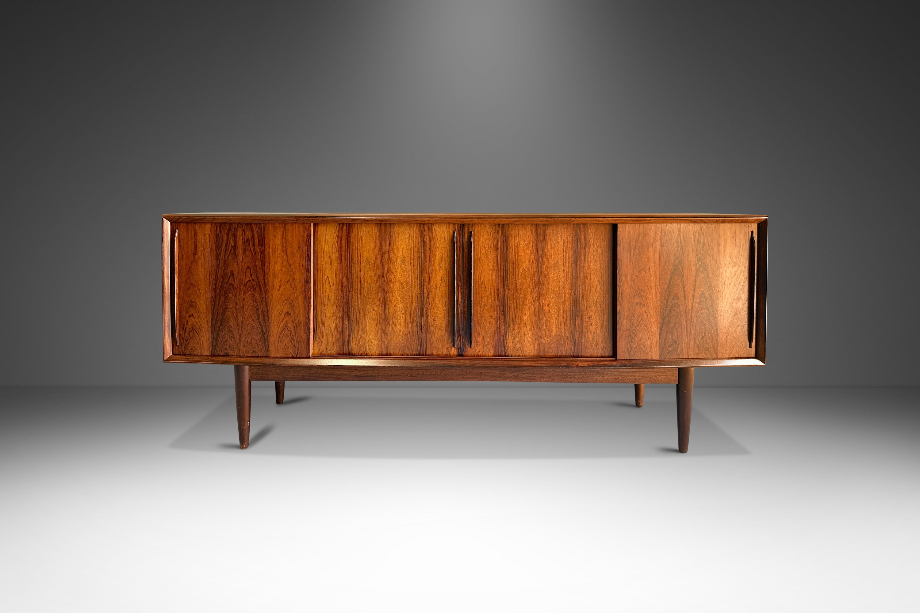 Danish Mid Century Modern Contoured Credenza Sideboard in Rosewood b