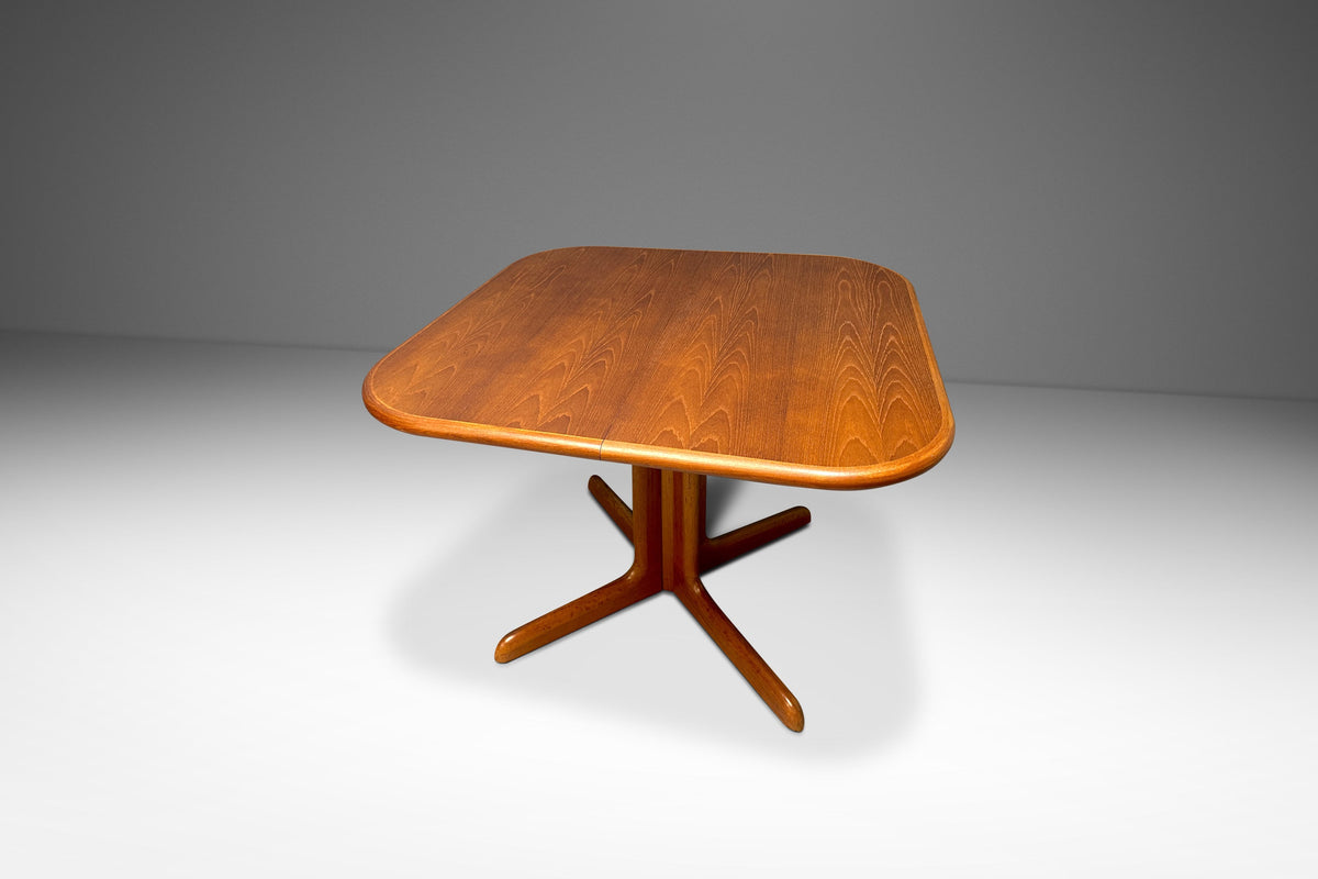 Mid-Century Danish Modern Extension Dining Table w/ Trestle Base & Uni