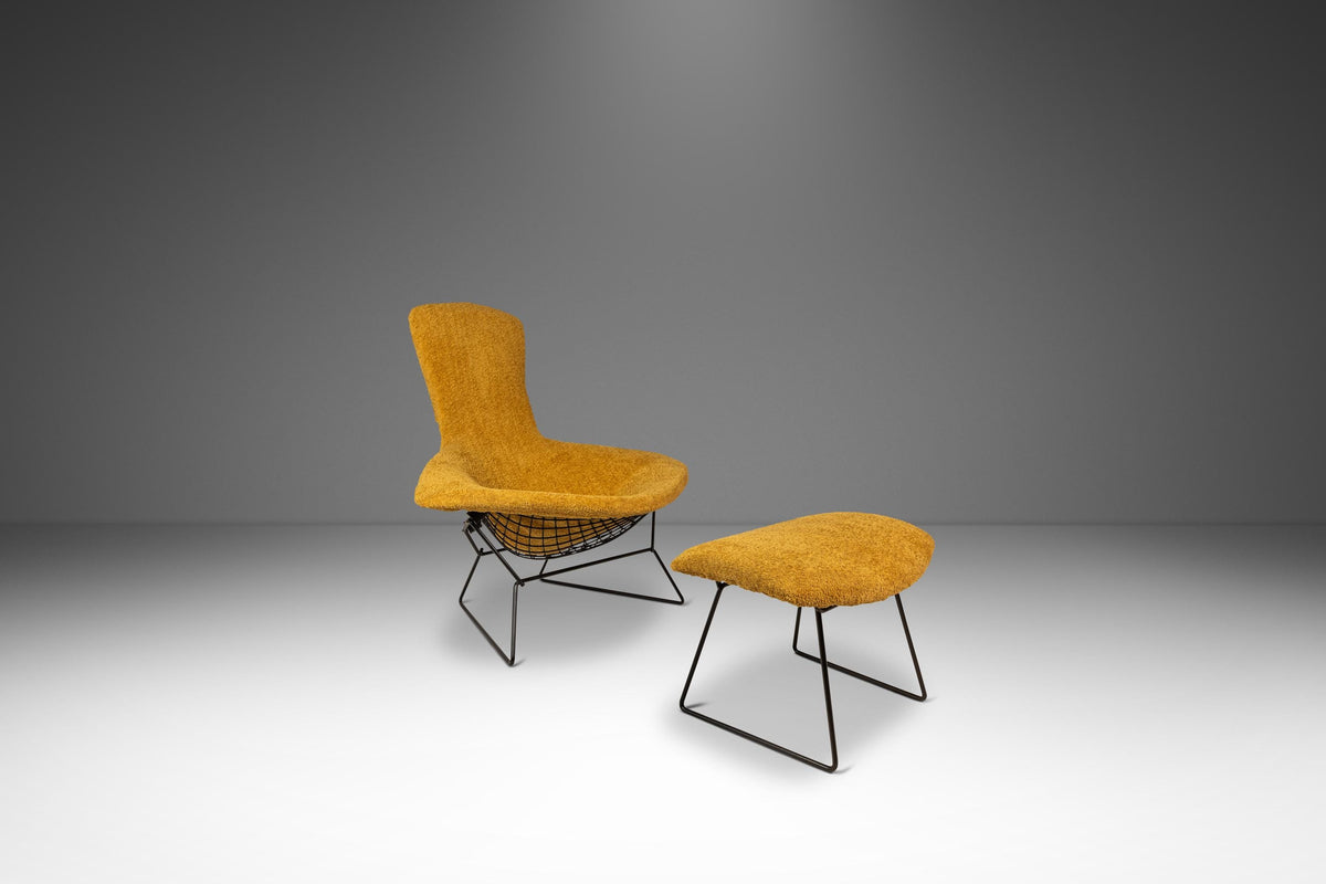 Mid-Century Modern Early Authentic Bird Lounge Chair w/ Matching Ottom