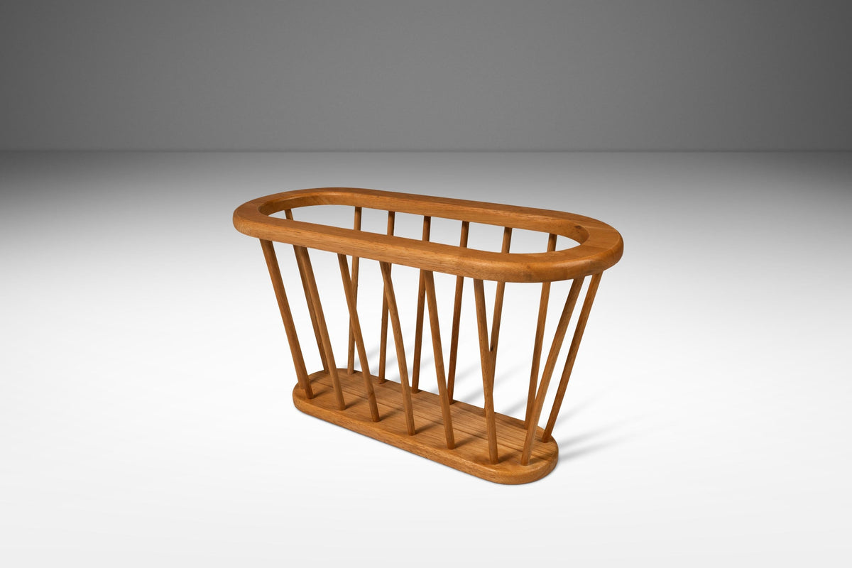 Mid-Century Modern Umbrella Rack Stand Holder in Solid Ash in the Mann