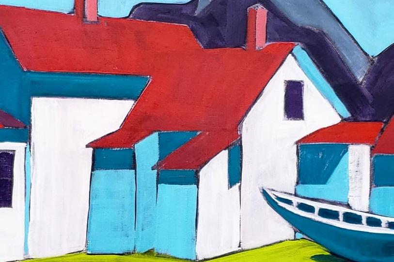 Top of Monhegan by James Mattison, 22x28, Oil on Wood Canvas, 2021