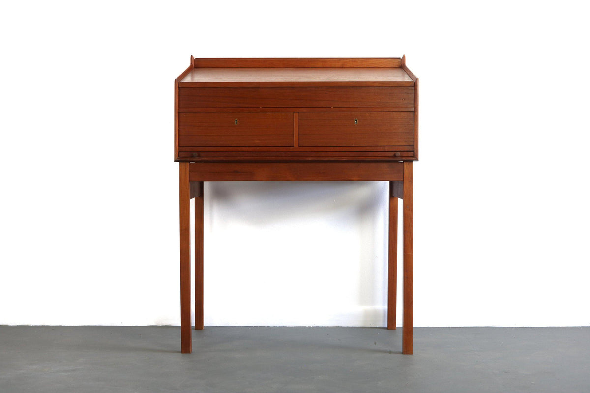 Danish Modern Drafting Desk w/ Original Skeleton Key, Denmark