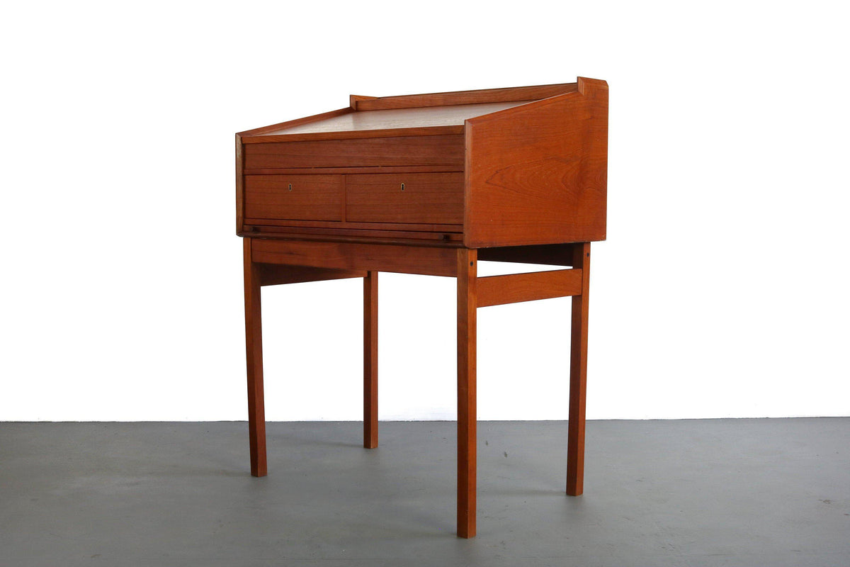 Danish Modern Drafting Desk w/ Original Skeleton Key, Denmark