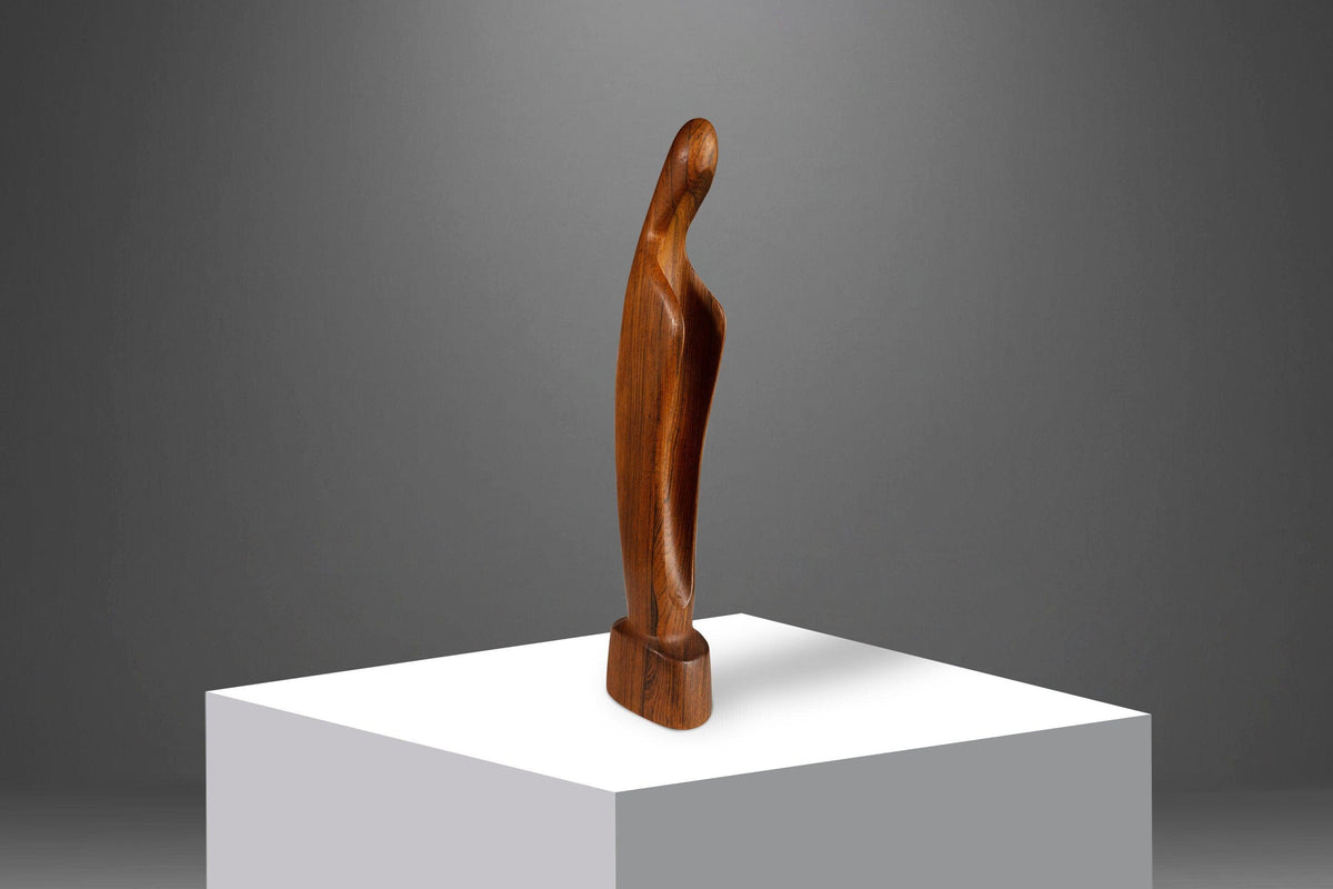Danish Modern Sculpture of Mother Mary in Solid Brazilian Rosewood, De