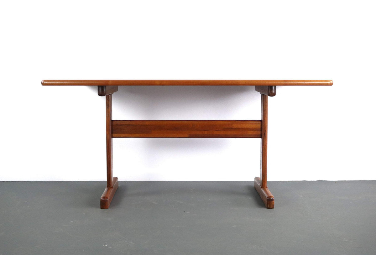 Danish Modern Teak " Butcher Block " Dining Table / Minimalist Desk