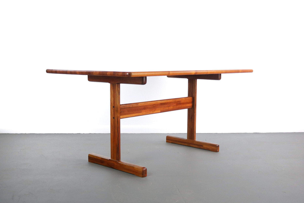 Danish Modern Teak " Butcher Block " Dining Table / Minimalist Desk