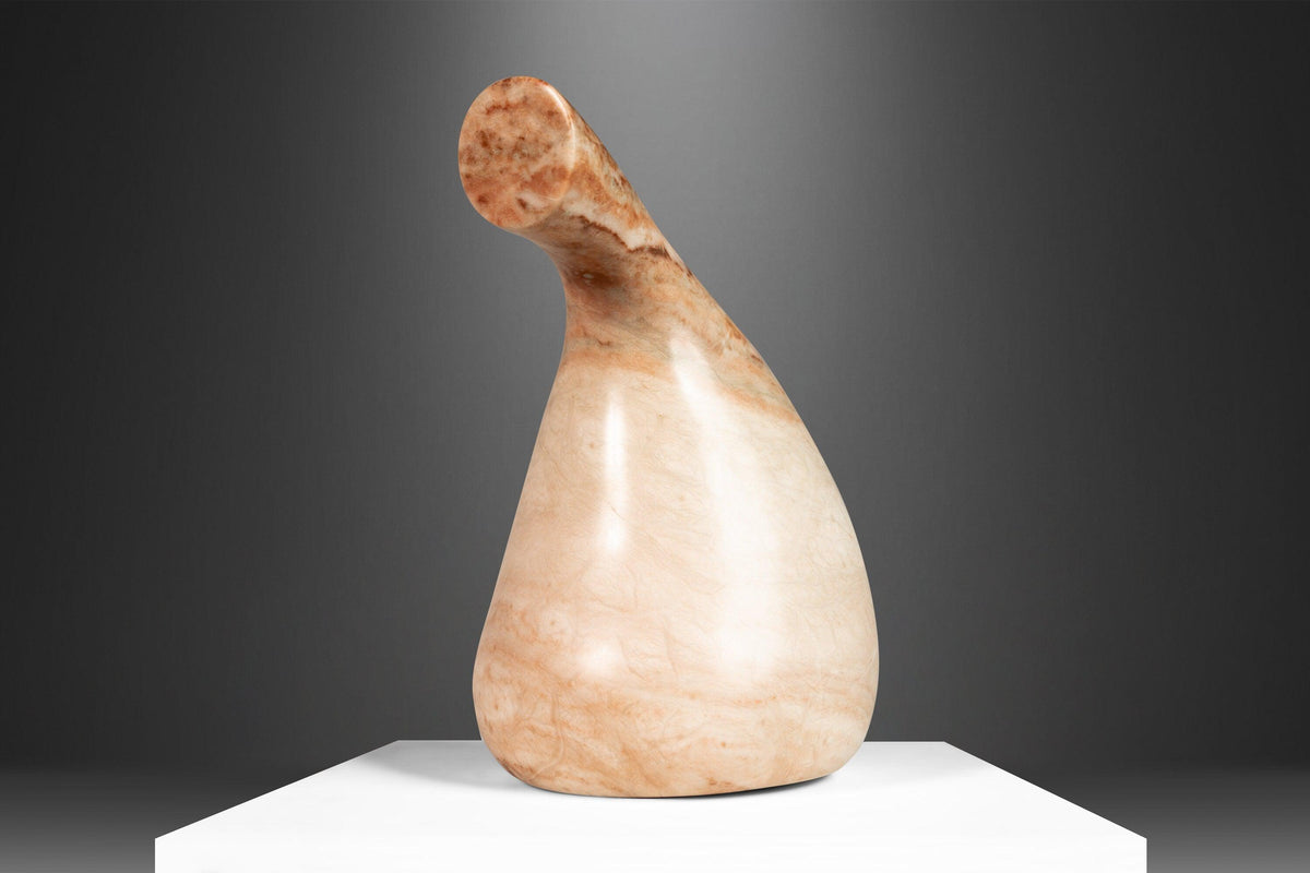 Modern Abstract Sculpture in Solid Alabaster by Mark Leblanc (1/8), US