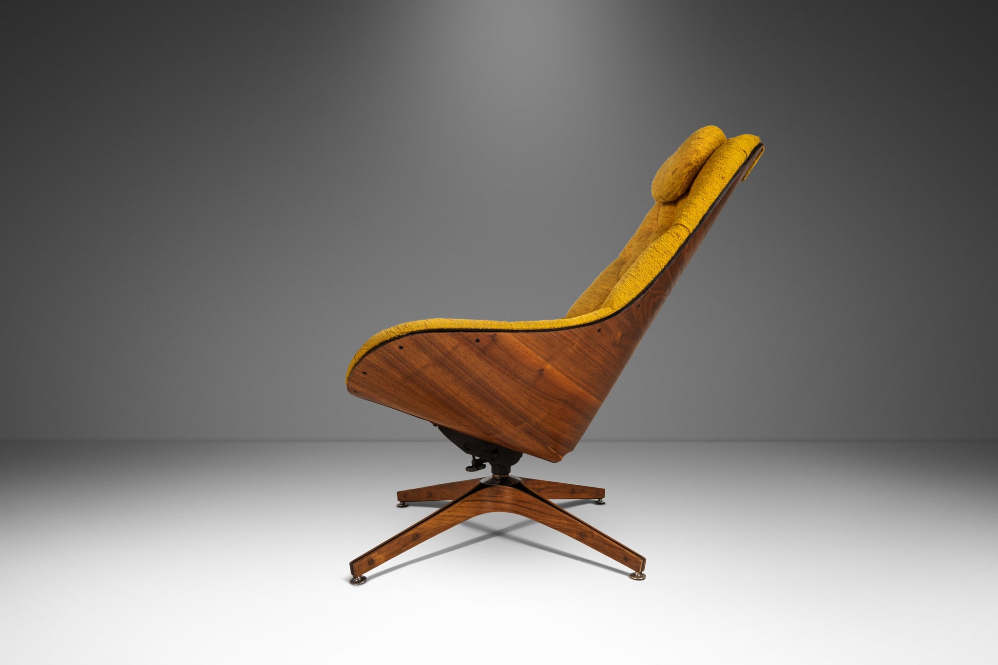 Mr. Chair Lounge Chair and Ottoman in Original Mustard Knit Fabric by
