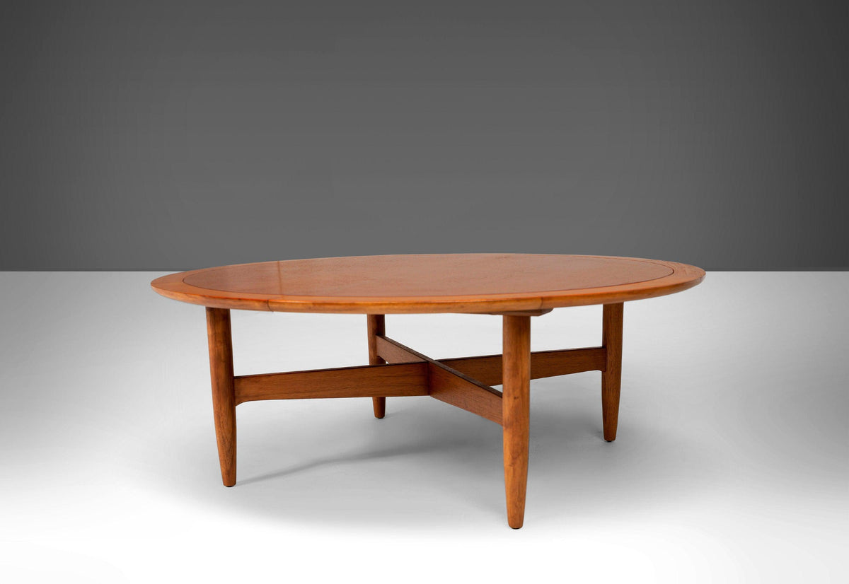 Round Coffee Table and Pair of 2-Tier End Tables Attributed to Lubbert