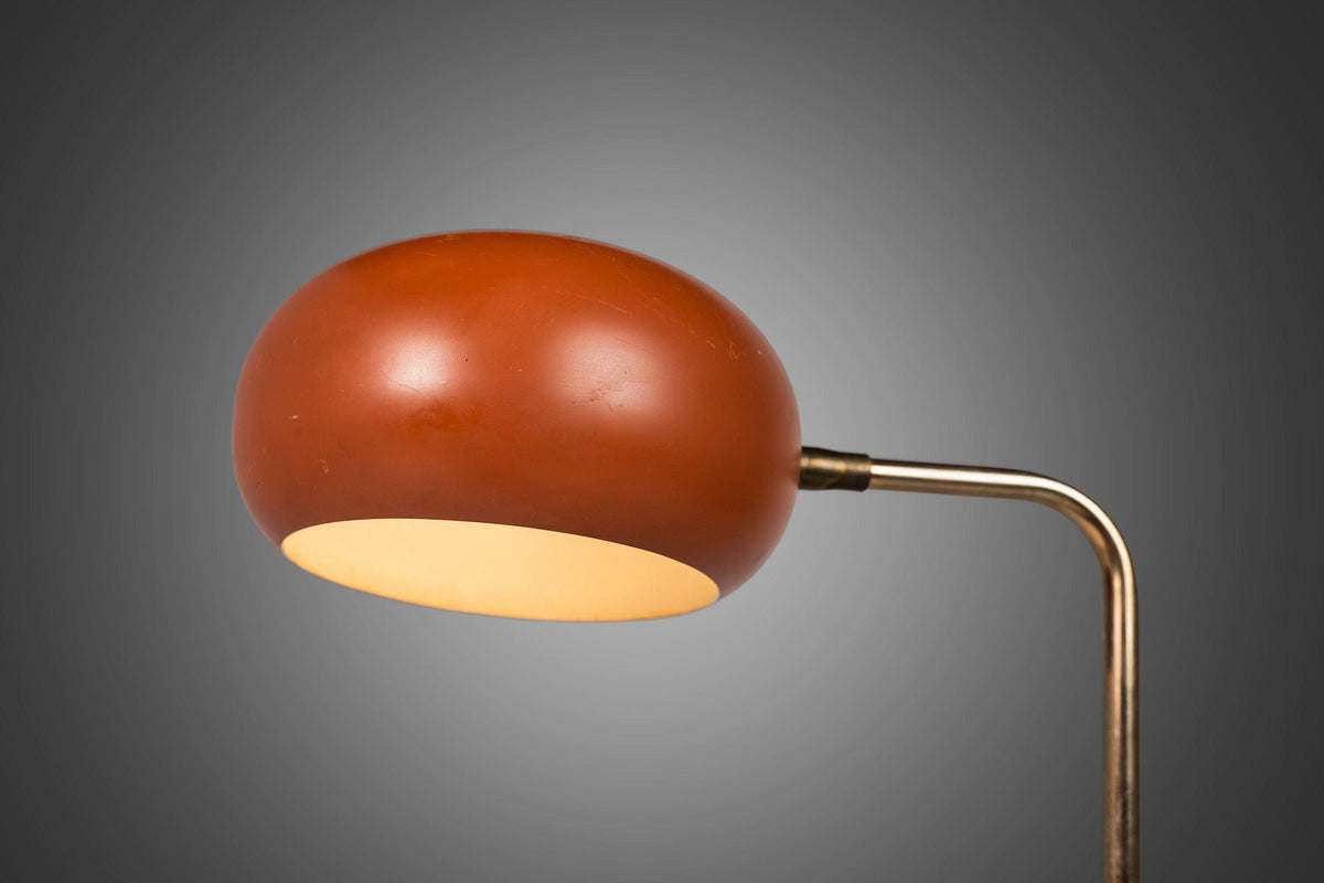 Vintage Atomic Clover Lamp Company Floor Lamp in Original Coral Paint,
